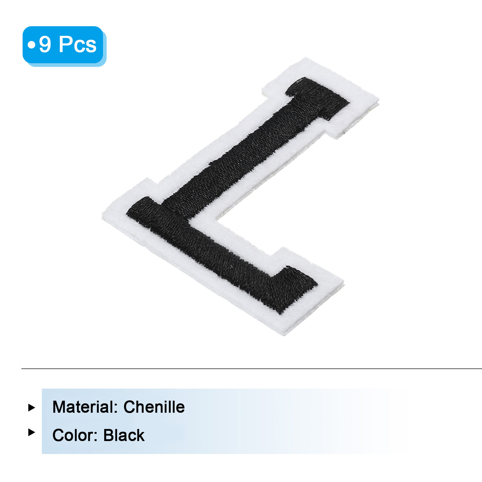 Letters L Patches Black Iron-On Letters Patch for Clothing Repair 9 Pcs ...