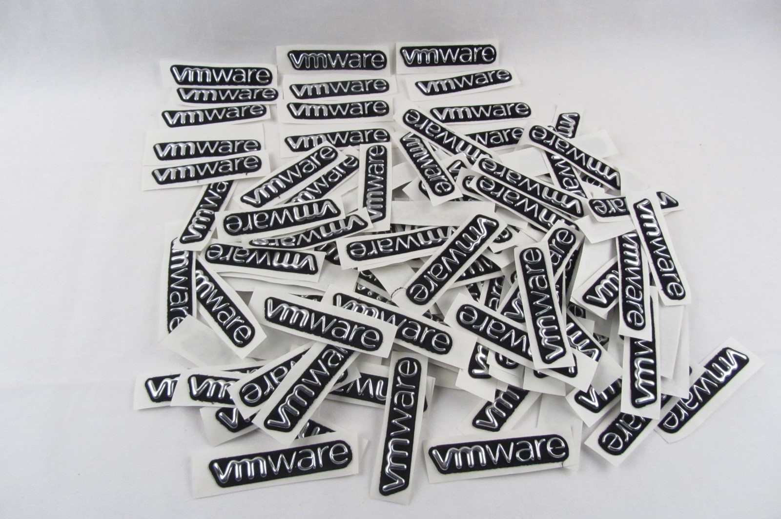 40x lot VMware stickers Chrome effect raised silver lettering black ...