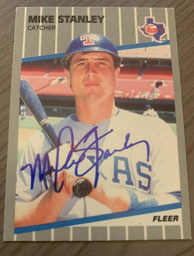 MIKE STANLEY AUTOGRAPHED 1989 FLEER BASEBALL CARD W/COA | eBay