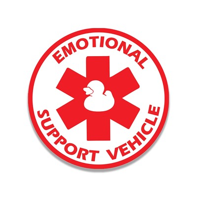 Collectible Decals Emotional Support Vehicle Vinyl Sticker | eBay