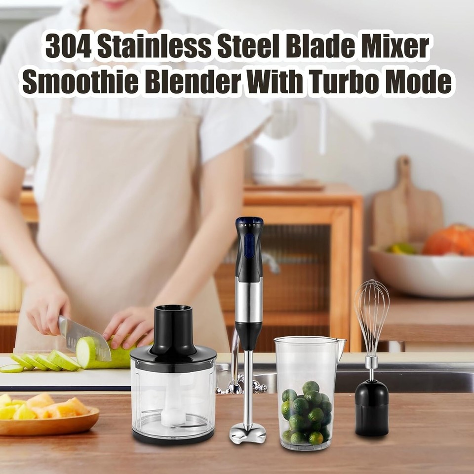 1000W 5 Speed 5 In 1 Immersion Electric Hand Blender Stick Chopper ...