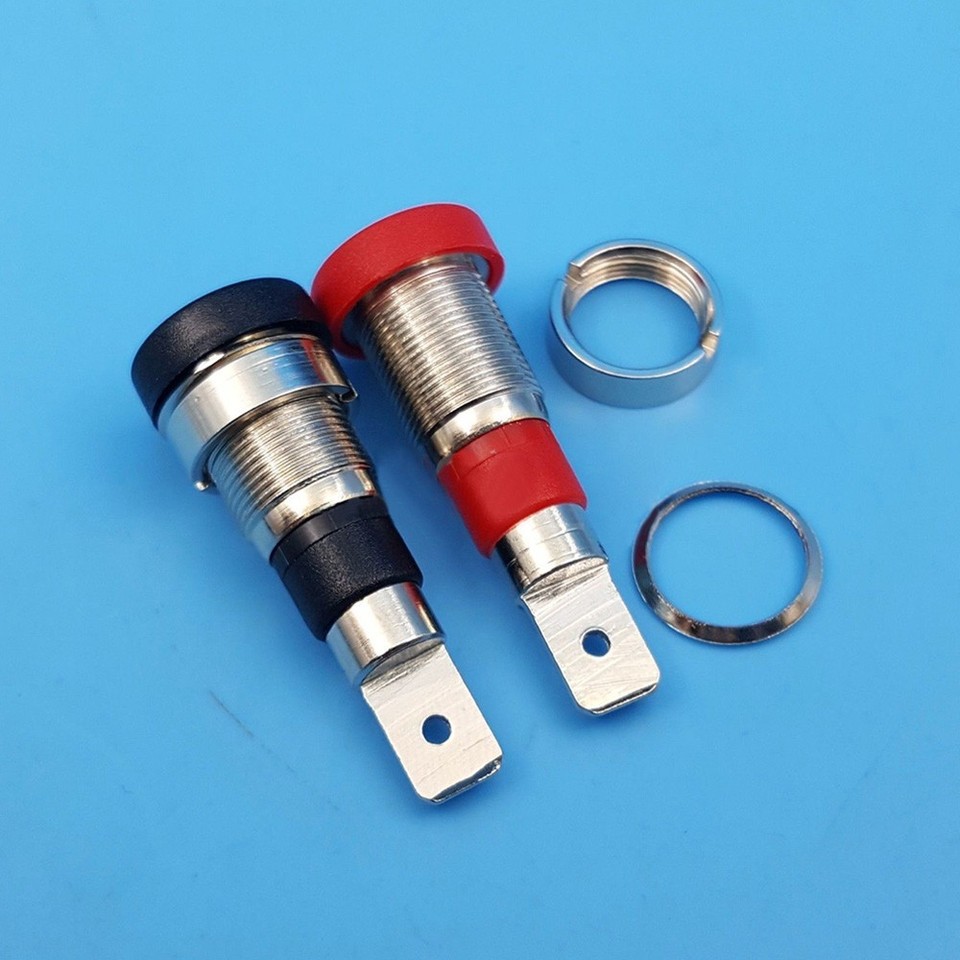 10* 4mm Red+Black Banana Female Jack Chassis Panel Mount Binding Post ...