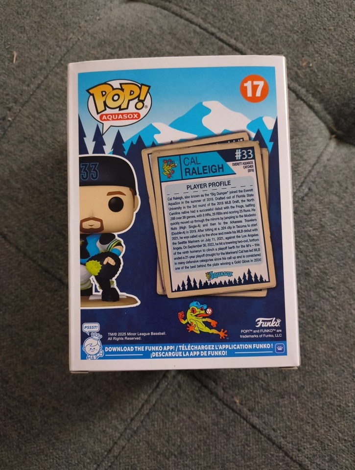 Cal Raleigh Funko Pop New In Box, Funko Original, Everett Aquasox Vinyl ...