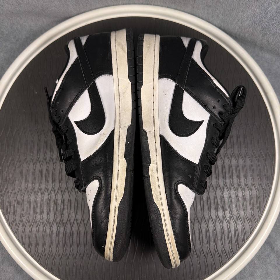 Nike Dunk Low Panda Mens 10.5 Black White Leather Low Top Sneakers ...