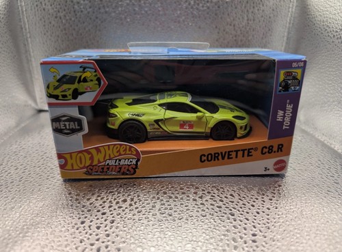 HOT WHEELS PULLBACK SPEEDERS CORVETTE C8.R NEON GREEN 05/06 HW TORQUE METAL MIB | eBay