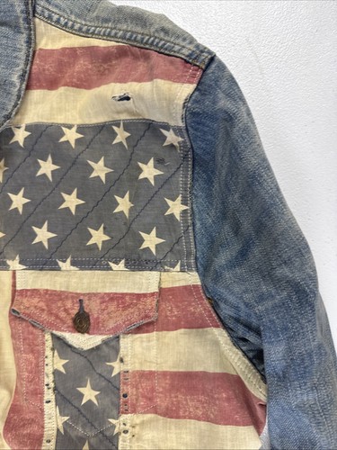 Ralph Lauren Denim Supply X-Large USA Flag Jacket Trucker RRL Olympic ...
