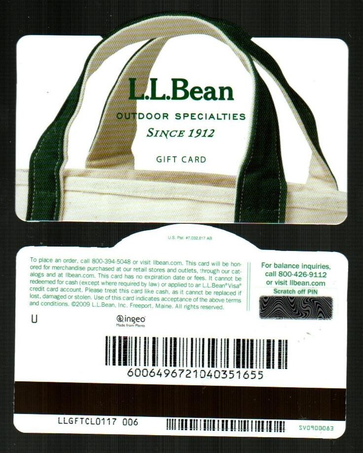 L.L. BEAN Shopping Bag 2009 Die-Cut Gift Card ( $0 ) | eBay