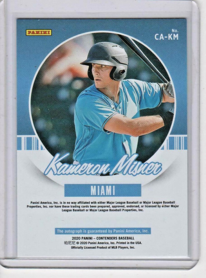 Kameron Misner-Miami Marlins- 2020 Contenders Autographed Card #CA-KM ...
