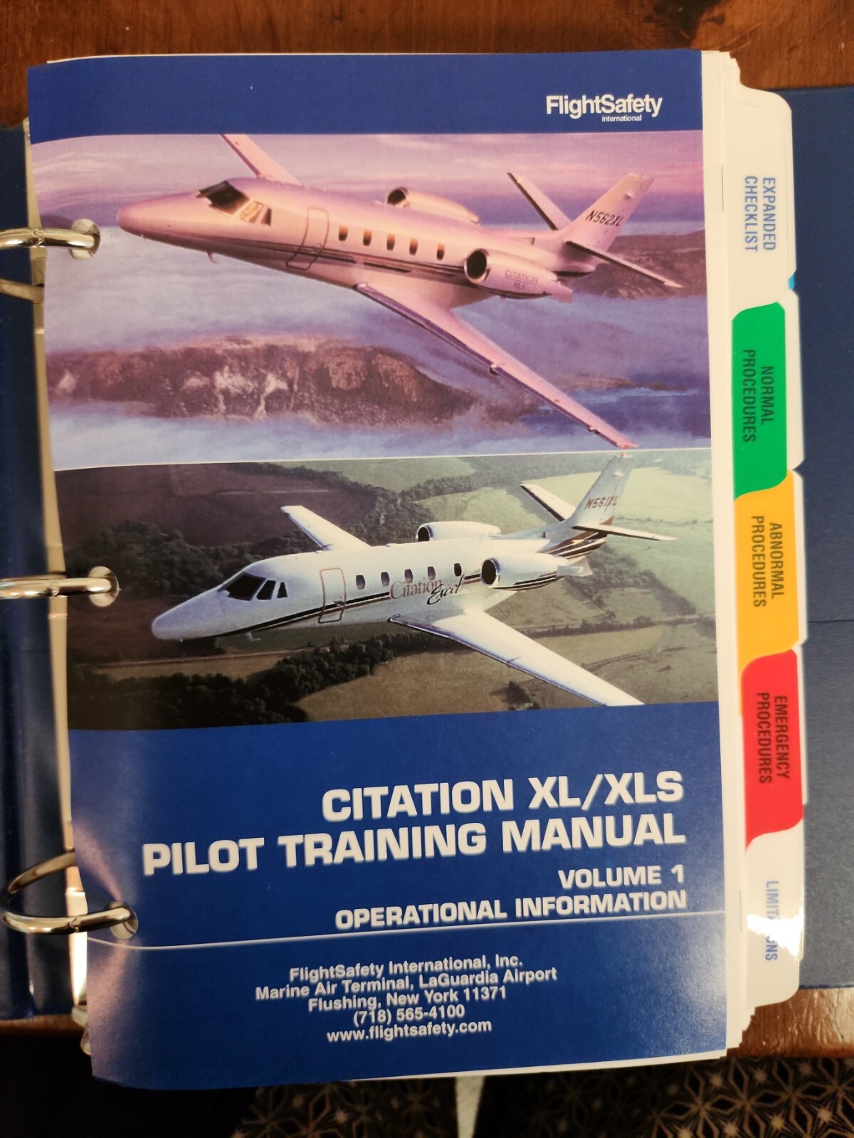 Flight Safety Citation XL/XLS Volume 1 Operational Binder, 2006 | eBay