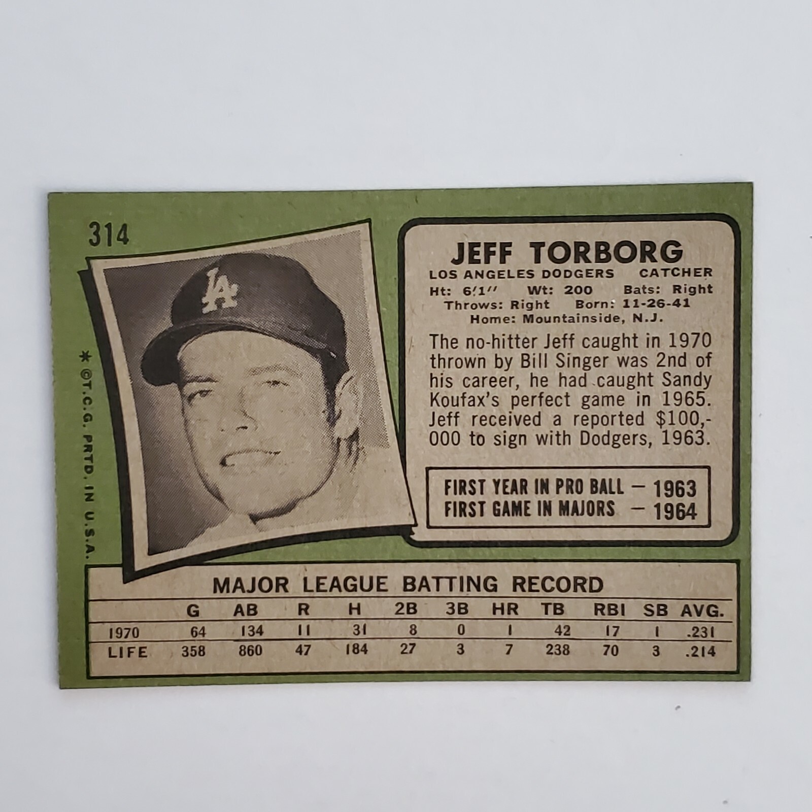 1971 Topps - Jeff Torborg #314 for sale online | eBay