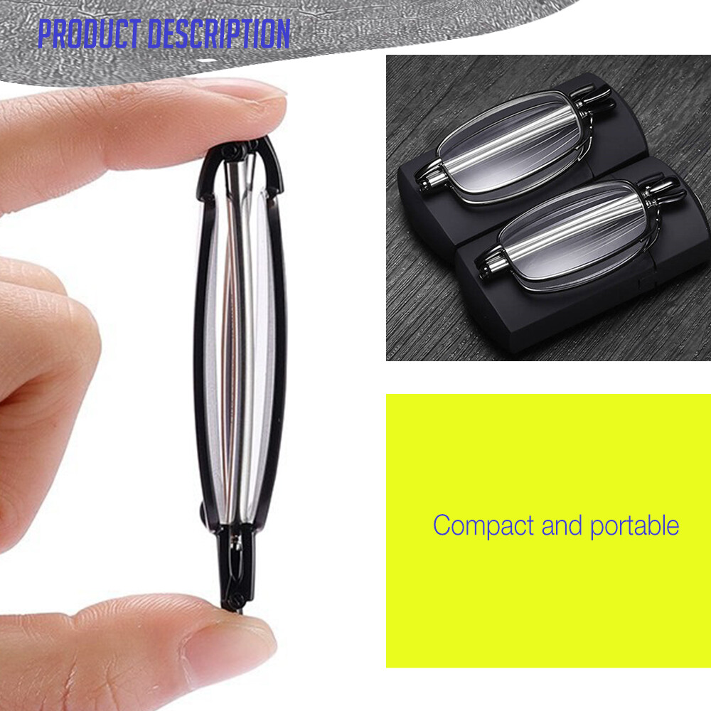 Folding Reading Glasses w/Case Foldable Spectacles Eyeglass Unisex ...