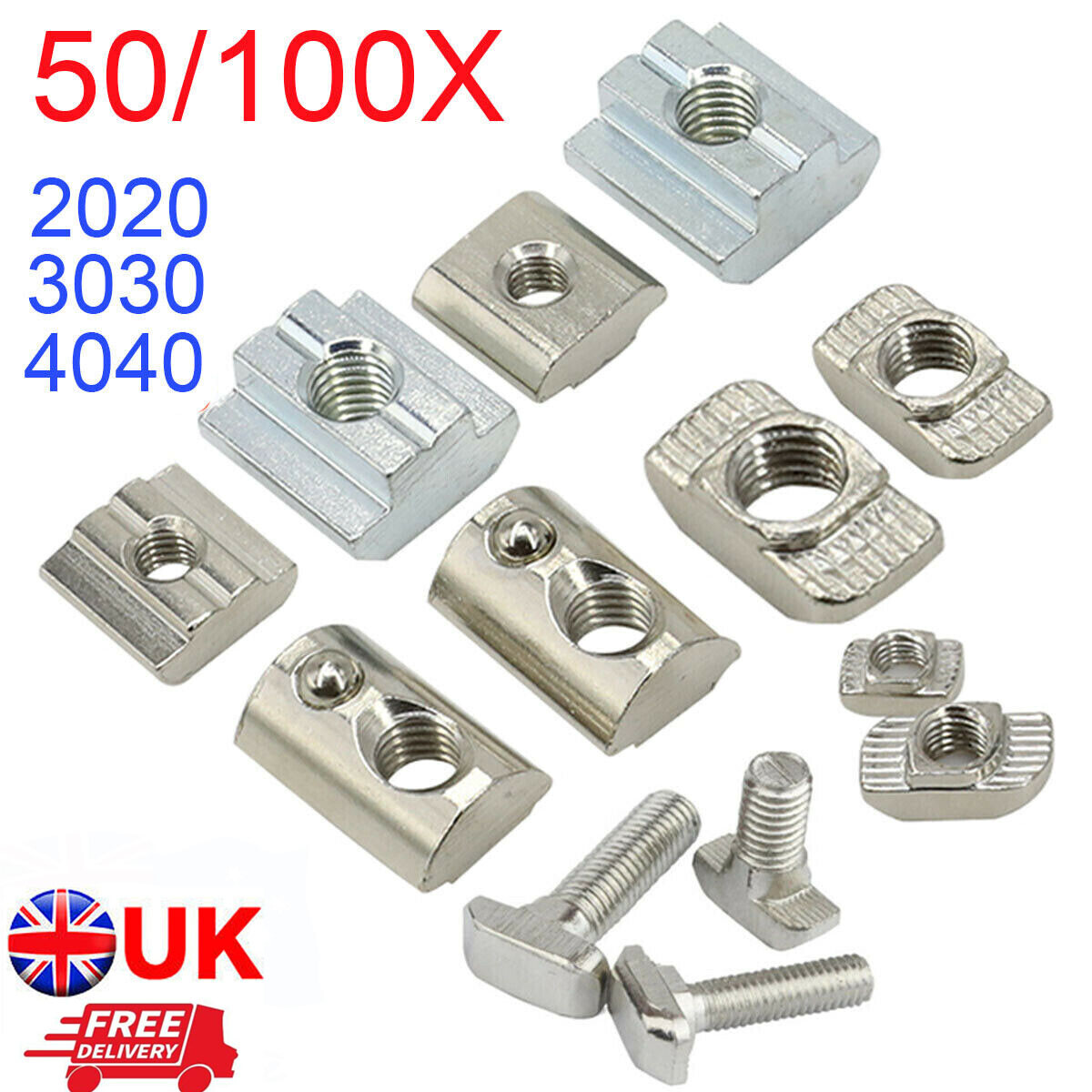 Drop in Tee T-nuts 2020 3030 4040 T-slot Nuts For Aluminium Profile ...