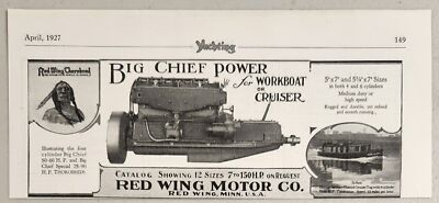 1927 Print Ad Big Chief Power Marine Engines Red Wing Motors Red Wing ...