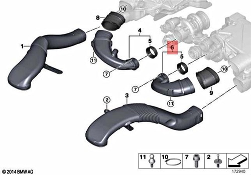 Genuine BMW ALPINA Hybrid X5 X6 7 7L B6 B7 Filtered Air Duct 5-8 ...