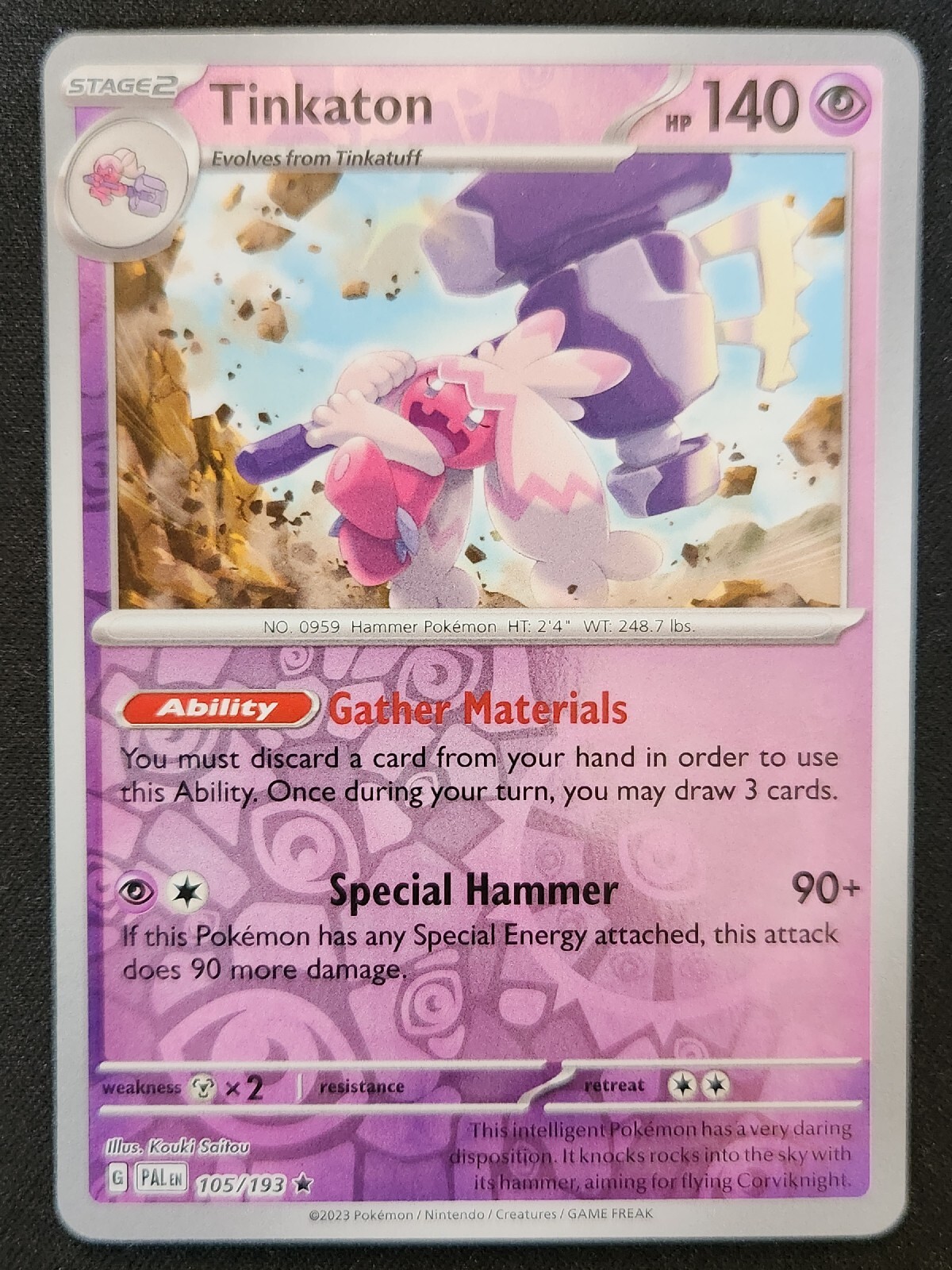 Tinkaton 105/193 S&V Paldea Evolved Reverse Holo Rare Pokémon 2023 NM ...