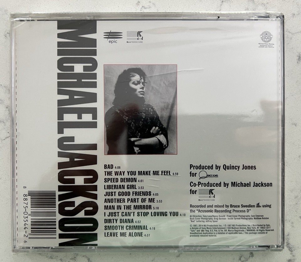 Michael Jackson Bad CD Epic MJJ Productions BRAND NEW FACTORY SEALED ...