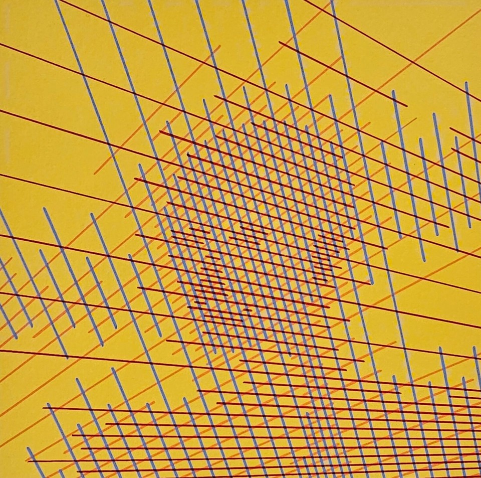 Winfred J.F. Wagner Yellow Abstract Lufthansa Art HAND SIGNED ...