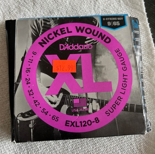 D'Addario EXL120-8 Super Light 9-65 Nickel XL 8-Strings Electric Guitar ...