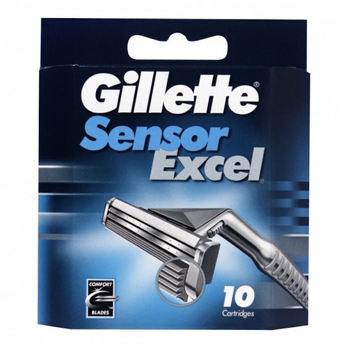 Gillette Sensor Excel Blades Refill 10 pack Made In Poland New & Sealed ...