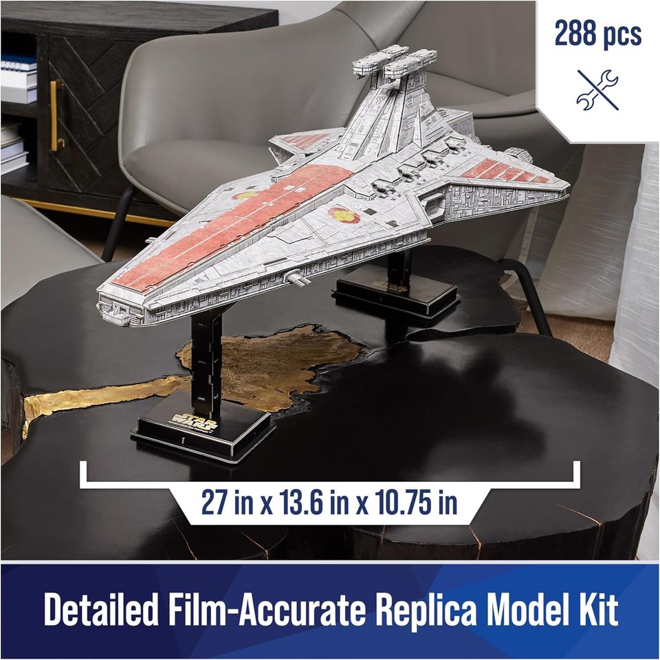 4D Build Star Wars Deluxe Venator-Class Star Destroyer 3D Model Kit 288 ...