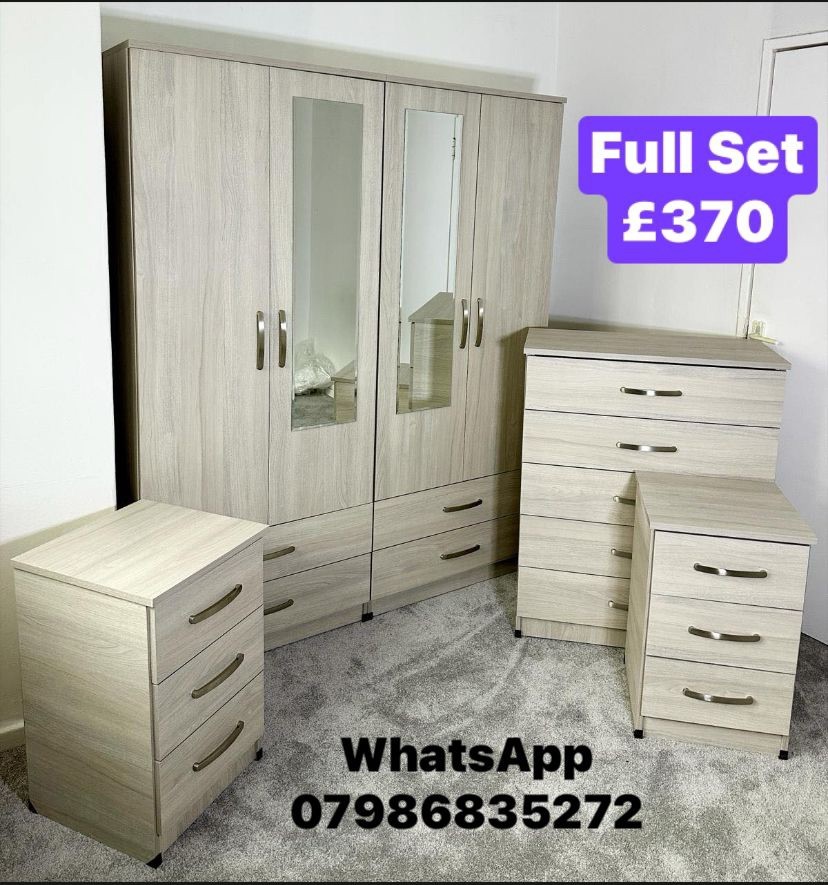 Brand New Big Grey 10ft Width 8 Doors Wardrobe With Top Box FREE ...