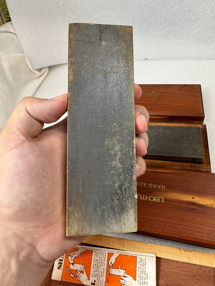 Vintage LEICHTUNG Inc. Arkansas Sharpening Stone Knife Honing Wooden ...