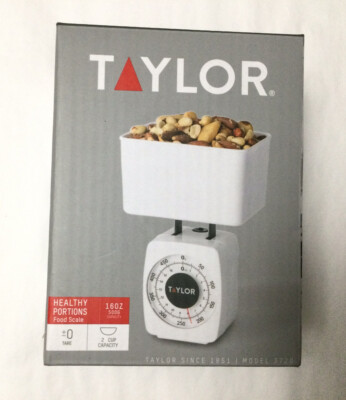 New Taylor FOOD SCALE 1 lb. White Analog Easy Read Measure Healthy ...