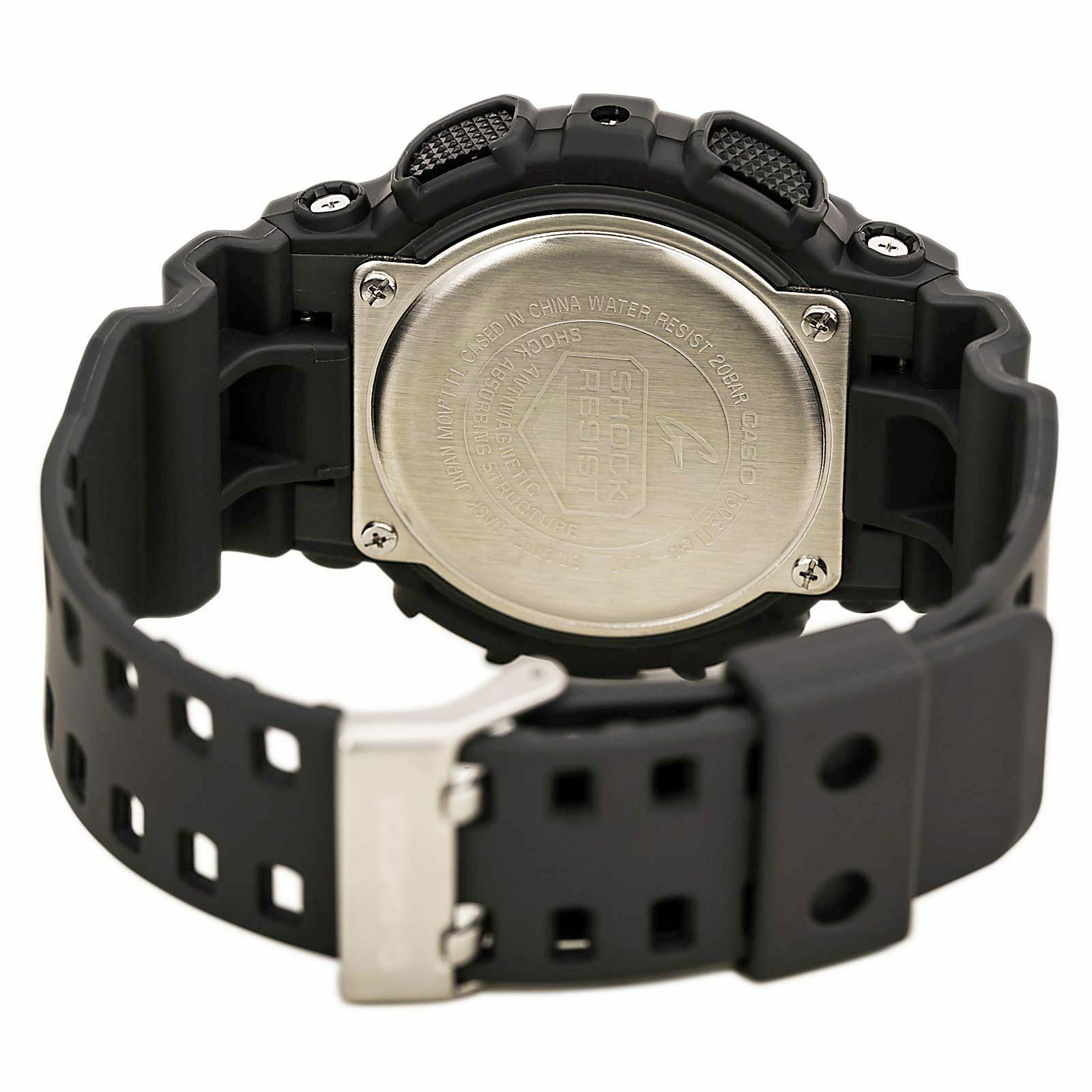 Casio Men's Watch G-Shock Grey & Black Ana-Digi Dial Black Strap GA100C ...