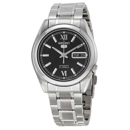 Seiko Black Dial Stainless Steel Men's Watch SNKL55 | eBay