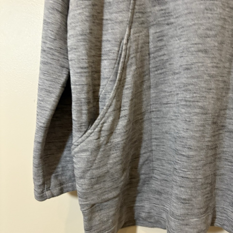 Chicos Womens Tunic Top XL Heather Gray Cowl Neck Pockets Comfort ...