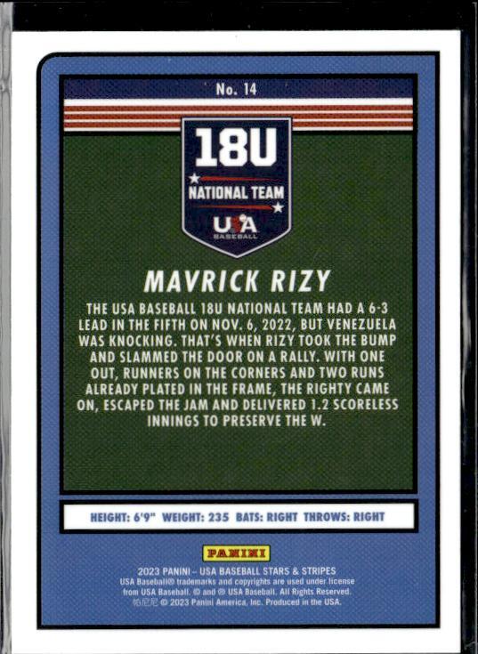 2023 Panini USA Baseball Stars & Stripes #14 Mavrick Rizy | eBay