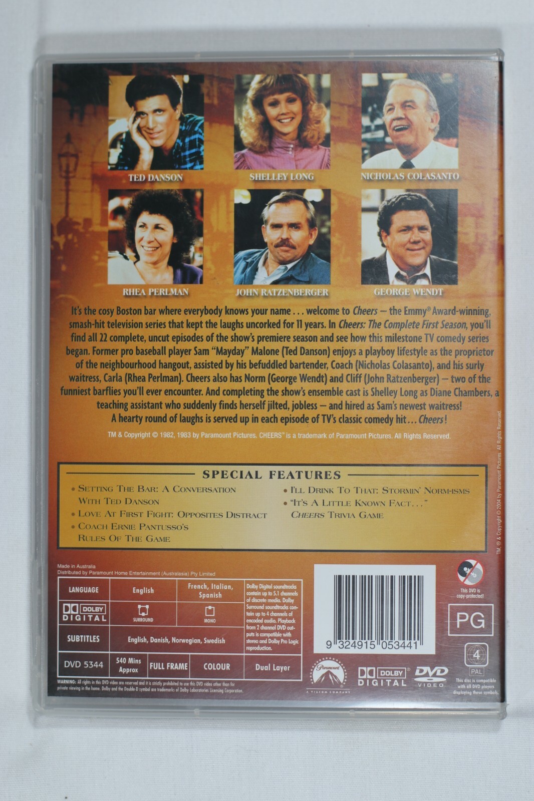 Cheers : Season 1 (DVD, 2004, 4-Disc Set) Region 4 PAL Preowned (D833 ...