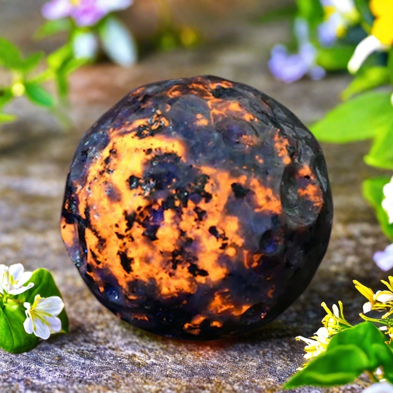 Natural Yooperlite Moon Sphere Crystal 50mm+ UV Reactive Gem Mineral ...