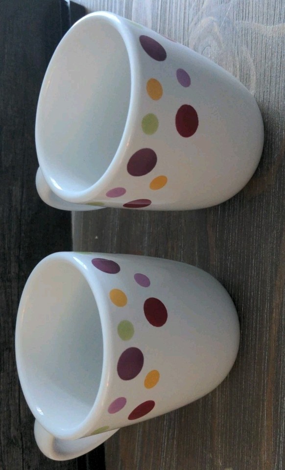 Pampered Chef Simple Additions Dots Coffee Mugs Cups #2073 Set of 8 | eBay