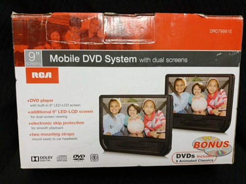 RCA DRC79981E 9 Inch Dual Screen Portable DVD Player - Black W ...