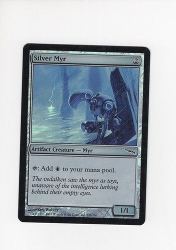 Silver Myr Mirrodin NM- very light clouding FOIL MTG Magic the ...
