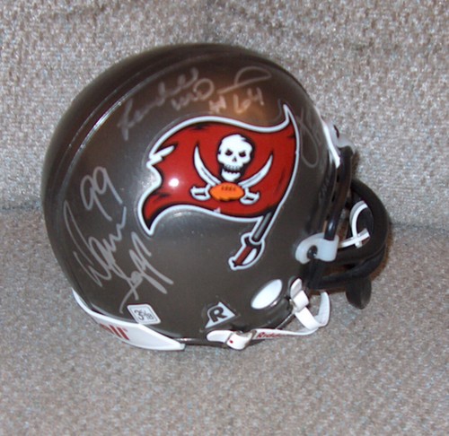 Warren Sapp,Lomas Brown,Randall McDaniel signed Tampa Bay Riddell mini ...