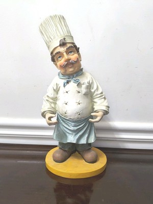 French Chef Baker Statue Figure Kitchen Restaurant Decor 16.5" with ...