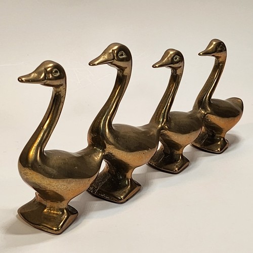 Vintage MCM Solid Brass Connected Ducks Figurine Mid-Centery Modern | eBay