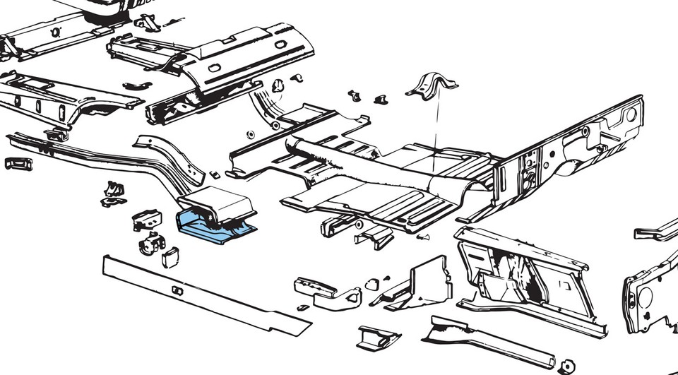 Torque Box Floor Pan Brace Rear Lower RH 66-69 Fairlane Torino | eBay