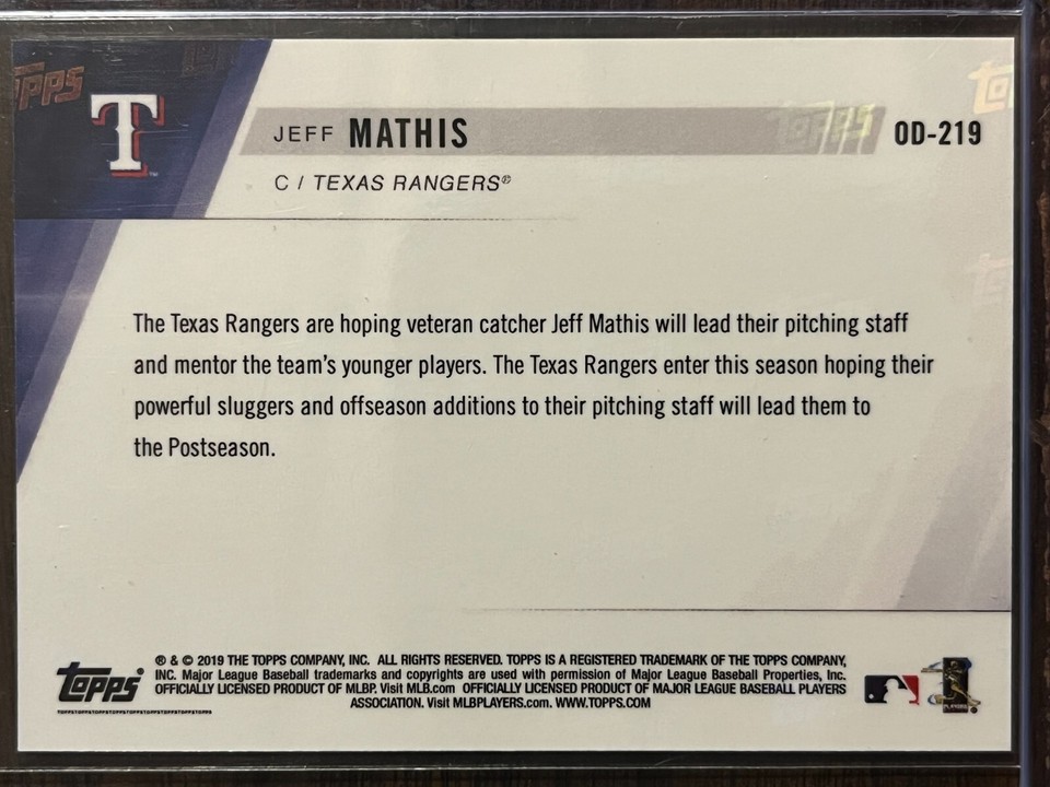 2019 Topps Now #OD-219 Jeff Mathis Texas Rangers | eBay