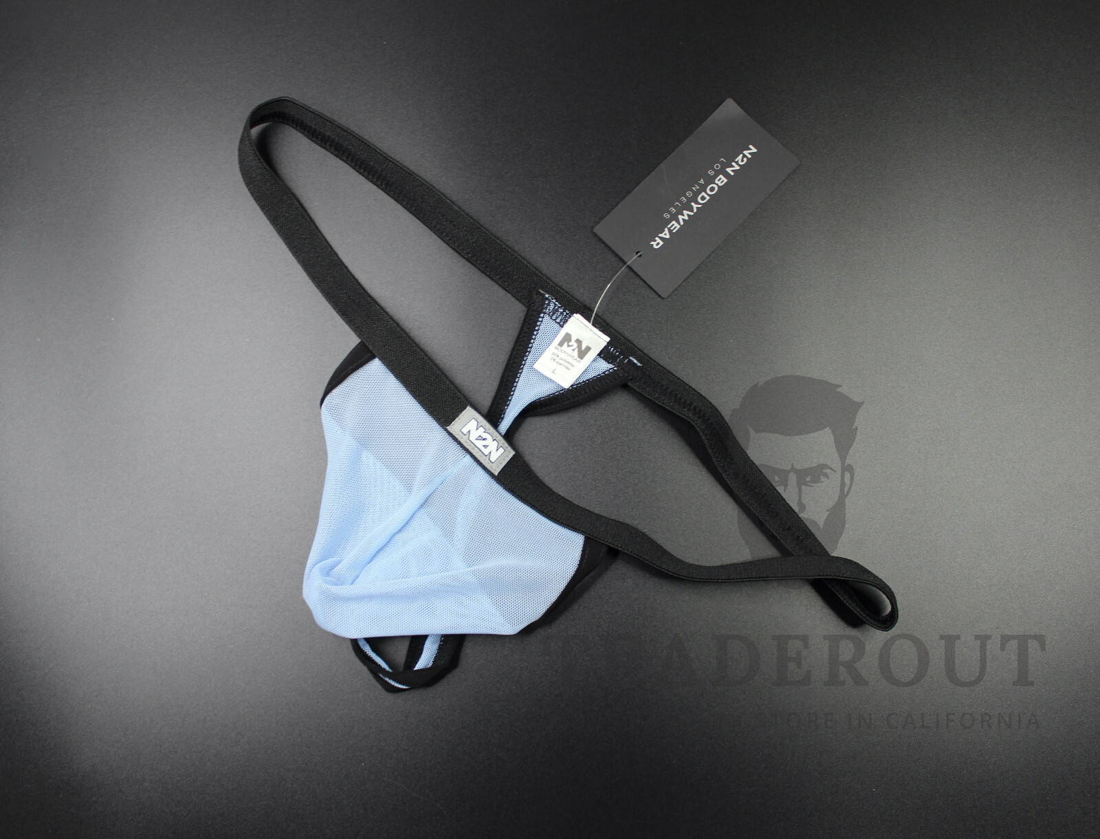 N2N Bodywear Men BLUE Sheer X mesh G-string Thong underwear size L XL ...