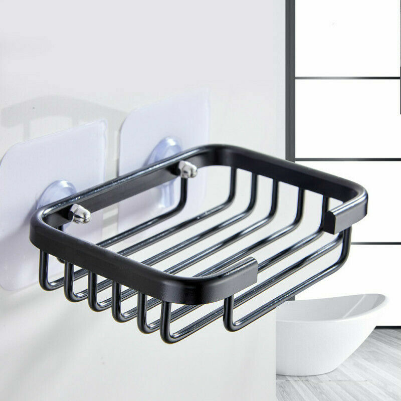 Soap Suction Holder Basket Space Aluminum Dishes Wall Mounted Storage ...