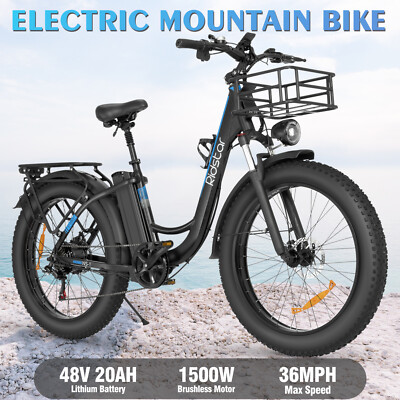 Ridstar 26" Fat Tire City E-Bike for Adult 1500W 20Ah 48V 36MPH ...