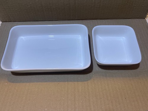 Vintage BCAL Bone China Airline Dishes–2xWhite Rectangular/Square Meal ...