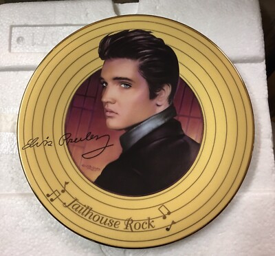 1996 Elvis Collector Plate “Jailhouse Rock” Solid Gold Elvis Collection ...