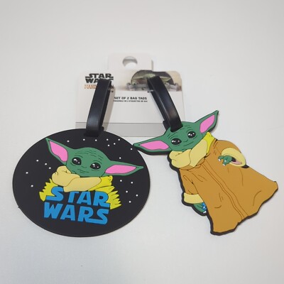 2-pc DISNEY STAR WARS BABY YODA School Backpack/Luggage Bag ID Tags Set ...
