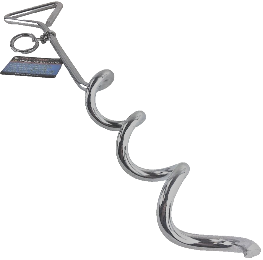 18"XXL Dog Spiral Tie-Out Heavy Duty Ground Anchor Screw Spike Swivel Ring Stake | eBay