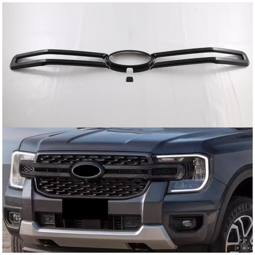 Carbon Fiber Front Center Grille Modling Lid Cover Trim For 2023 Ford ...