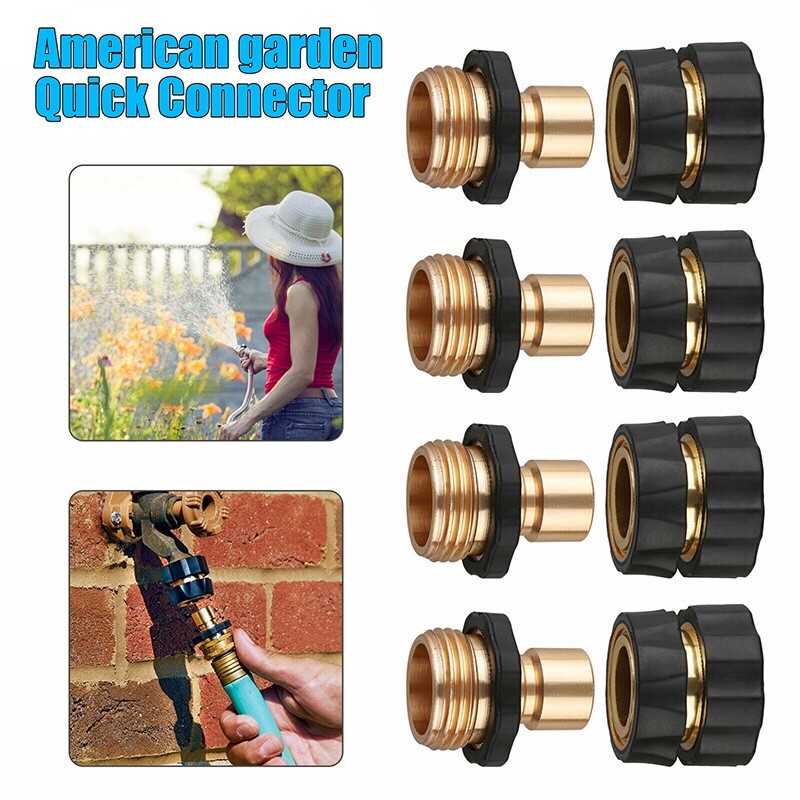 Garden Hose Fitting Quick Connector 3/4" GHT Male and Female Set ...